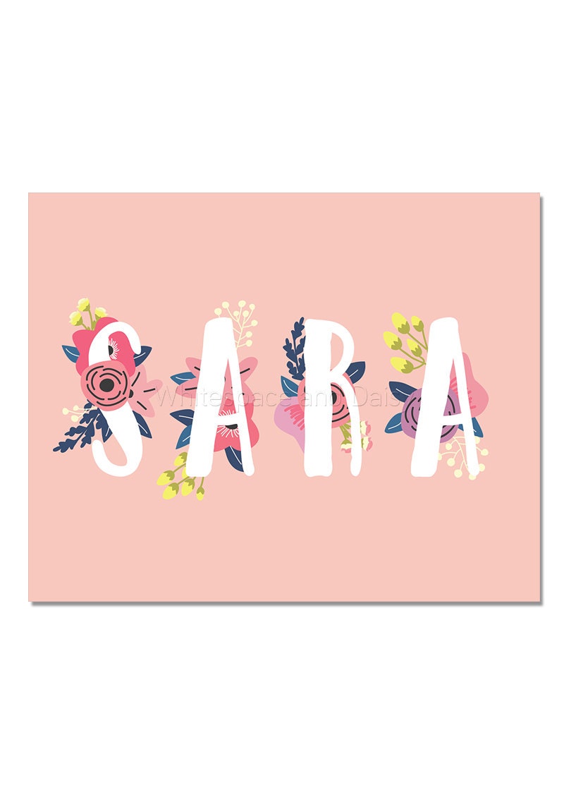 Sara Baby Name Wall Art Sara Baby Name Sign Sara Party