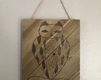 Owl wood burning | Etsy