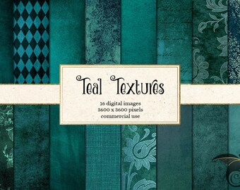 Teal Digital Paper: TEAL FOIL PAPERS Metallic Foil