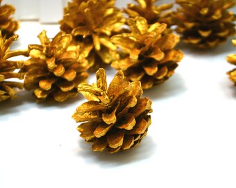 Gold pine cones | Etsy