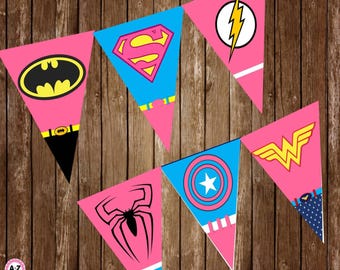 Super hero pennant | Etsy