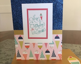 Ice cream card | Etsy