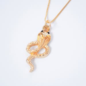 Gold snake necklace | Etsy