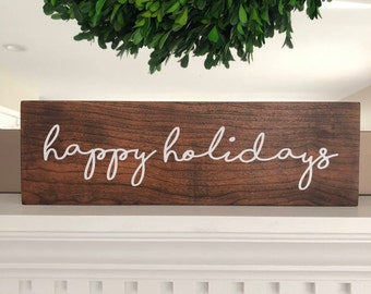 Happy holidays sign | Etsy