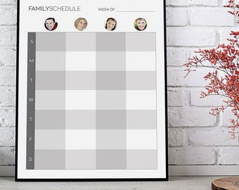 Custom Family Weekly Schedule Notepad // Organizational Pad