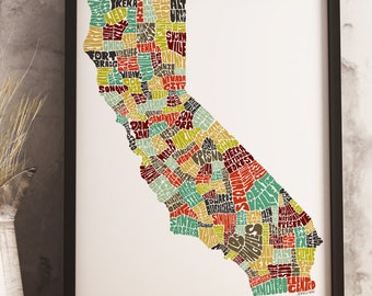 California map | Etsy