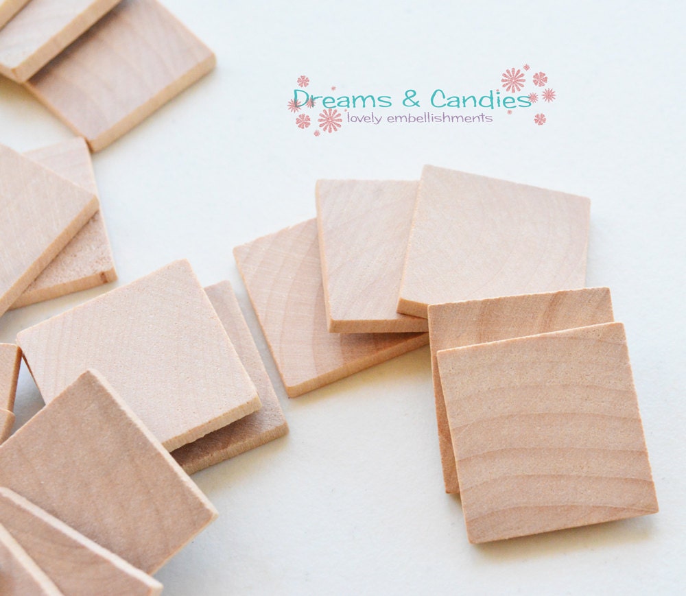 50 Unfinished Wooden Square 1 Small Wooden Squares
