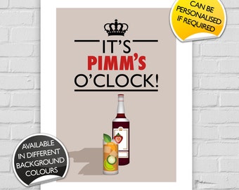 Personalised It's Always Pimm's O'Clock Print