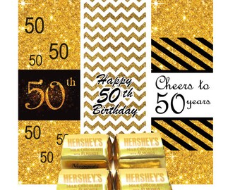 50th birthday labels | Etsy