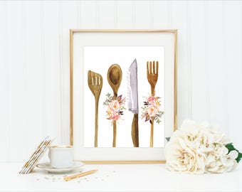 Floral kitchen decor | Etsy