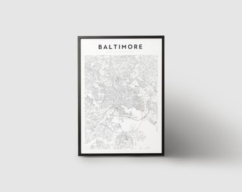 Baltimore Map Art Baltimore Art Print Baltimore Neighborhood