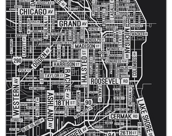 Chicago Neighborhoods Chicago Neighborhood Map Wood Block