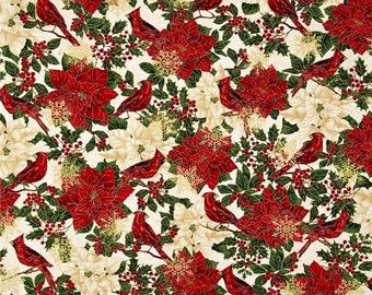 Cardinal fabric | Etsy