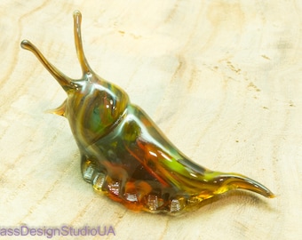 Spotted Slug glass sculpture GLASS SLUG lampwork Glass Animals