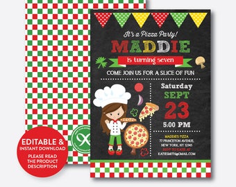 Chef Birthday Invitation PRINTABLE Girl/Boy Cooking Party