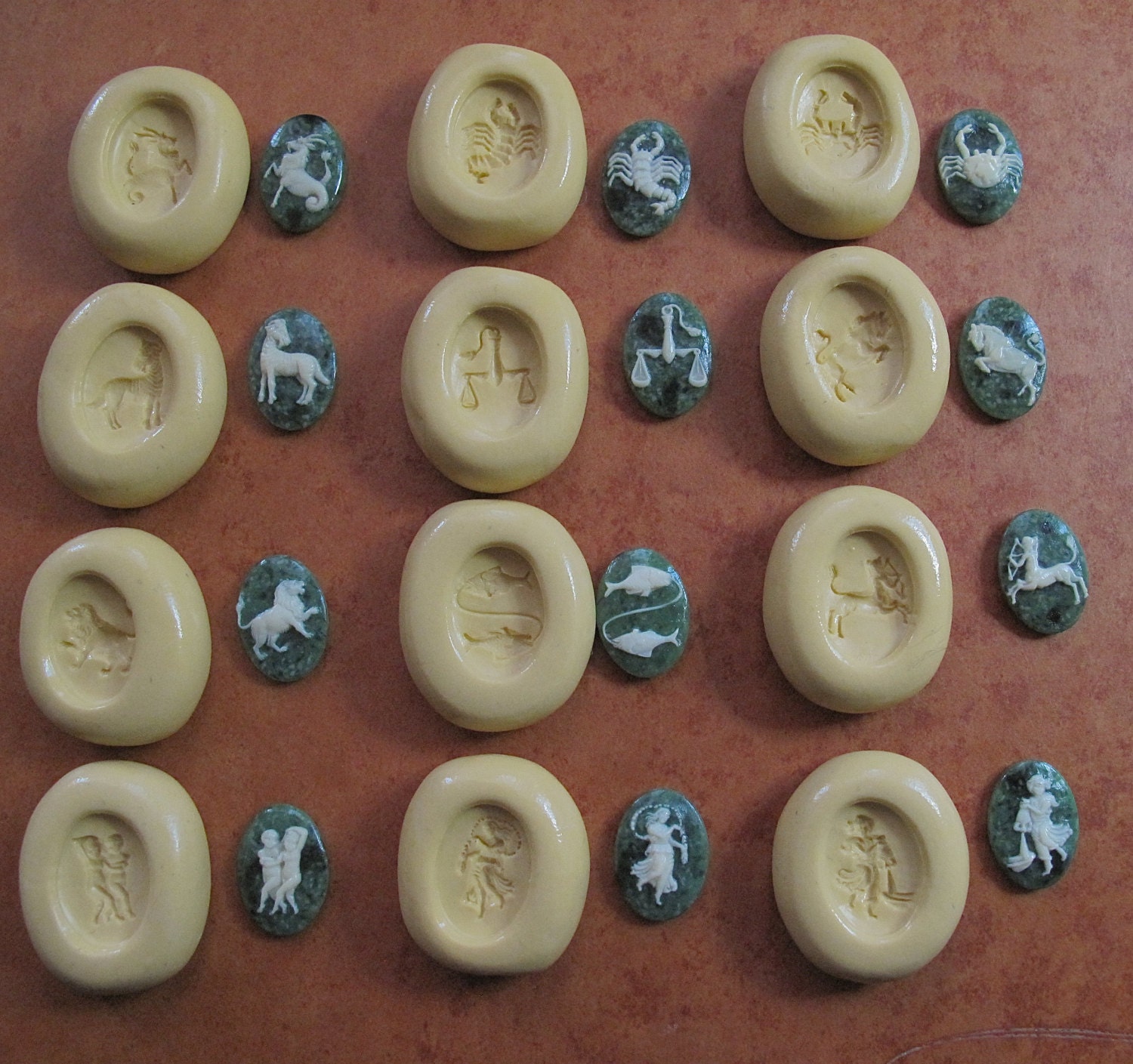 Zodiac Signs Astrology Silicone Flexible Mold 18 X 13 Cameo