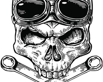 Evil skull sticker | Etsy