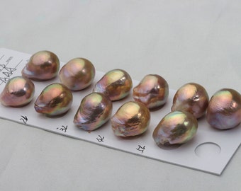 13-15mm Large Edison Pearl No hole nucleated pearls large