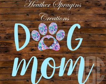 Items similar to Dog mom car sticker text reading 'Number 1 dog Mama' 3 ...