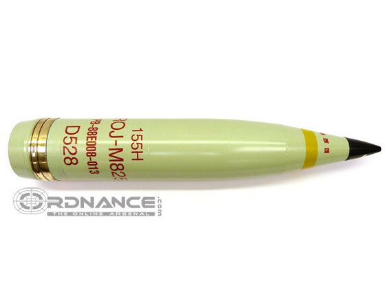 inert empty 155mm M825 White Phosphorous Smoke projectile