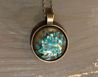 Real flower necklace | Etsy