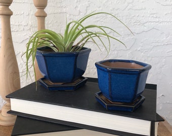 Navy blue planter | Etsy