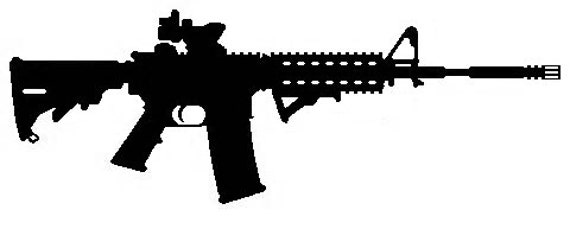 AR-15 with Fiber Optic silhouette gun sticker no background.