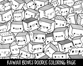 Foods Doodle Coloring Page Printable Cute/Kawaii Coloring