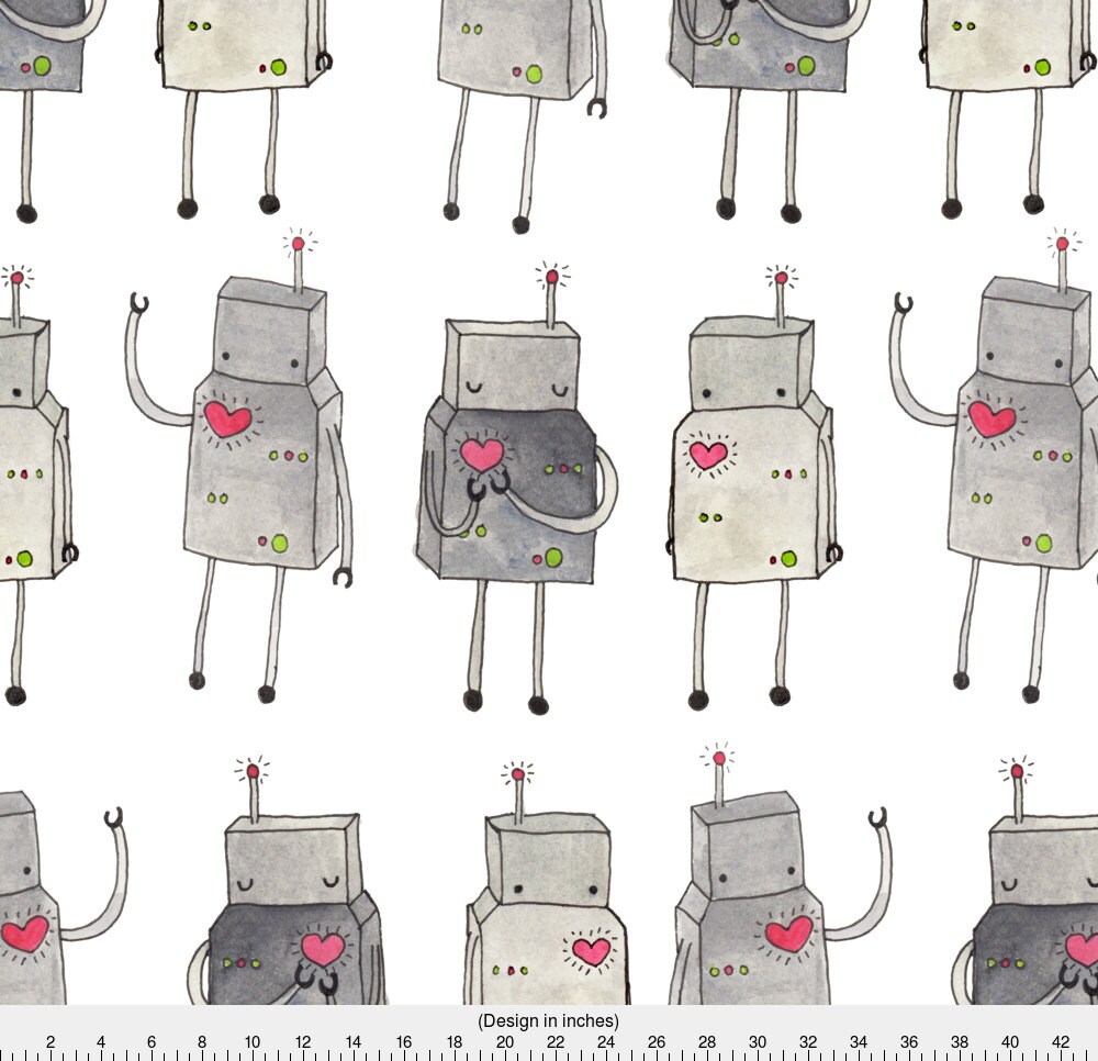 Robot Love Fabric All The Robots In The House By Hikomari