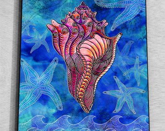 Conch shell art | Etsy