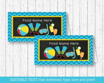 Beach food labels | Etsy