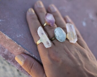 Quartz crystal ring | Etsy