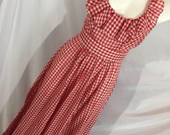 Red checkered dress | Etsy