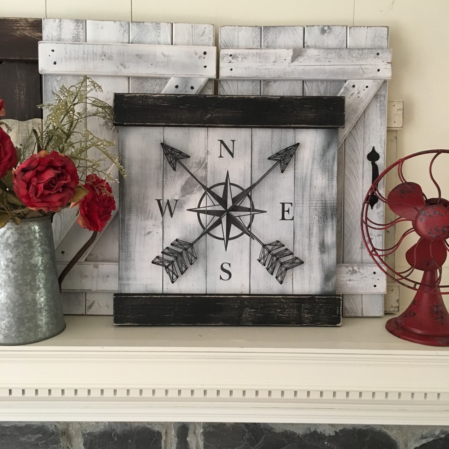 NAUTICAL WALL DECOR Compass Decor Rustic Gallery Wall