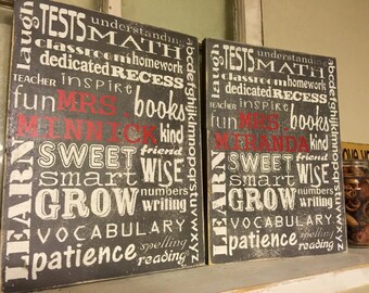 Teacher Appreciation Gift Teacher Subway Art Thank You End