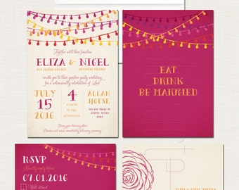 Destination wedding invitation Two Countries One Love