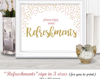 Refreshments sign | Etsy