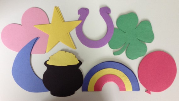 Items similar to 48 Lucky Charm Door Decorations (8 different shapes ...