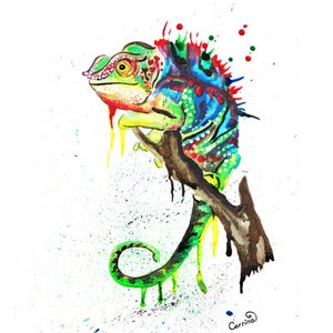 Chameleon print | Etsy