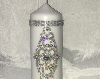 Rhinestone candle | Etsy