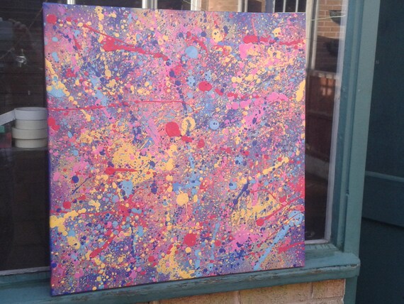 Abstract splash style painting canvas splash spray paint art