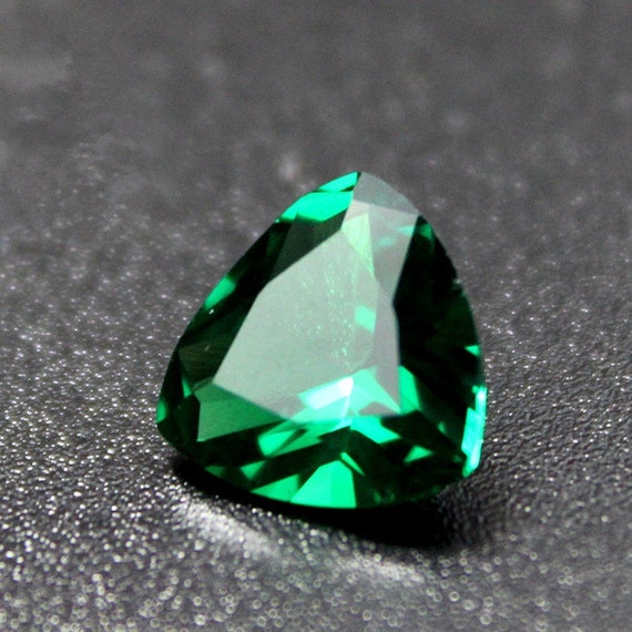 Emerald Triangular Faceted Gemstone Trilliant Cut Emerald Gem