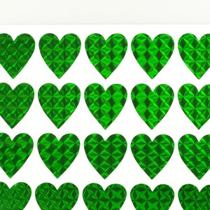 Green heart stickers | Etsy