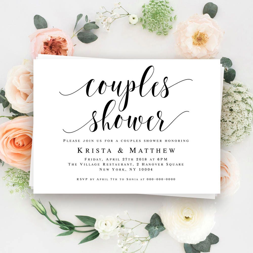 Couples Shower Invitation Template Wedding Shower Invitation