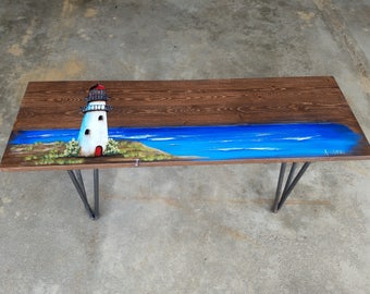 Vintage Nautical Lighthouse Table Number