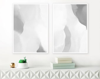 White abstract art | Etsy