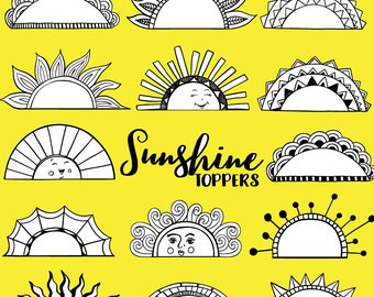 Sunshine Doodle Face Clipart Summer Sun Art Journal Digital