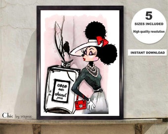 Chanel illustration | Etsy