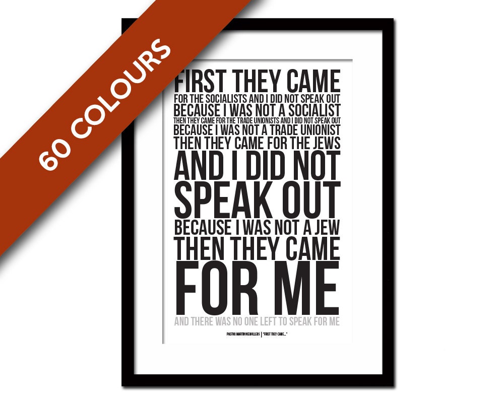 First They Came Then They Came For Me Art Print Martin