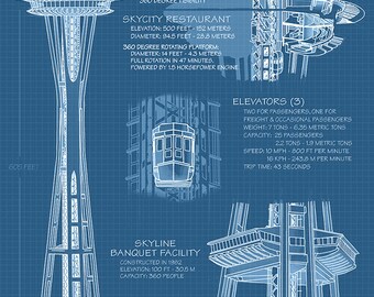 Space needle poster | Etsy